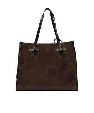 GIANNI CHIARINI Marcella Knotted Suede Tote Bag - Brown