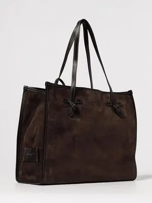 GIANNI CHIARINI Marcella Knotted Suede Tote Bag - Brown