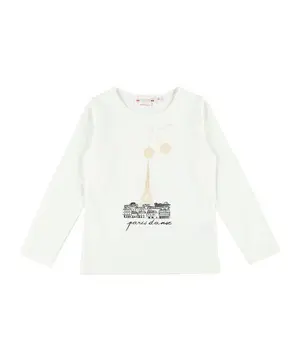 Bonpoint Eiffel Tower And Cherry Printed Long Sleeve T-shirt - White