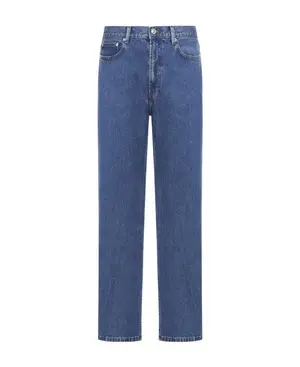 A.p.c. Button Detailed Straight Leg Jeans - Blue