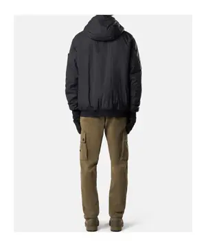 Stone Island Logo Patch Zip-up Hooded Jacket