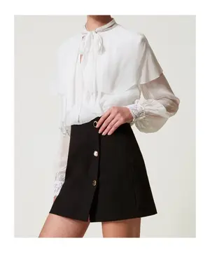 TWINSET Logo Plaque Mini Skirt