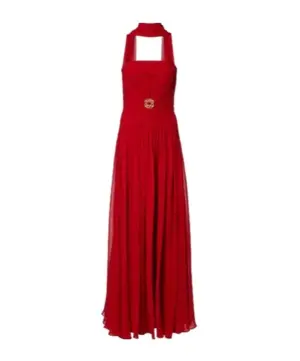 Elie Saab Silk Bustier Gown - Red