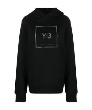Y3 Logo-print Cotton Hoodie