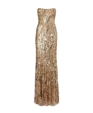 Jenny Packham Euphoria Sequined Gown - Nude