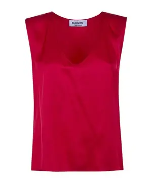 BLUGIRL V-neck Sleeveless Top - Red