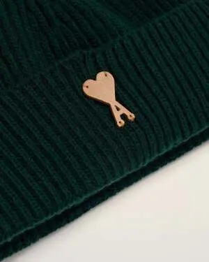 Ami Ribbed Logo Beanie Hat