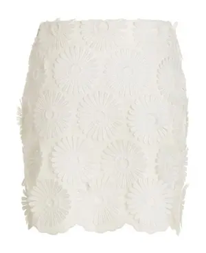 Elie Saab Floral Embroidered A-line Mini Skirt