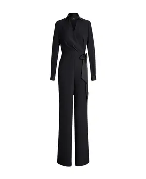 Ralph Lauren Long-sleeved V-neck Jumpsuit - Black