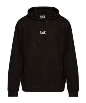 EA7 Drawstring Long-sleeved Hoodie - Black
