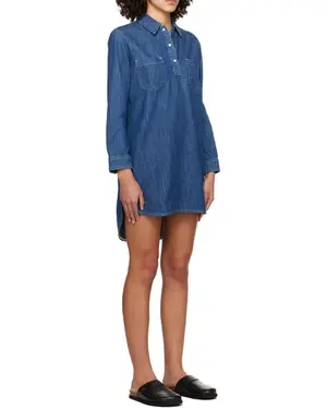 A.p.c. Texas Chest Patch Denim Mini Dress