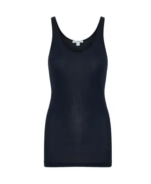 JAMES PERSE Ribbed Scoop Neck Tank Top - Black