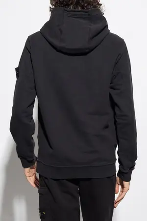 Stone Island Logo Patch Long-sleeved Hoodie