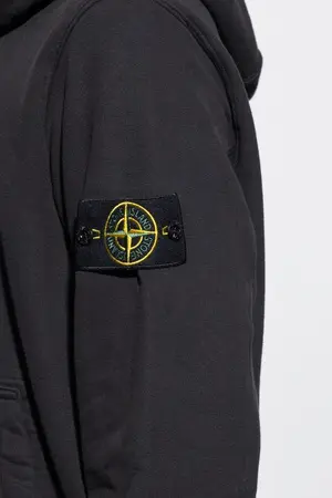 Stone Island Logo Patch Long-sleeved Hoodie