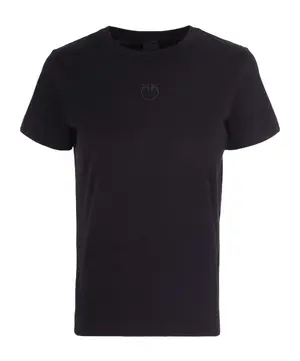 Pinko Embroidered Logo Crewneck T-shirt - Black