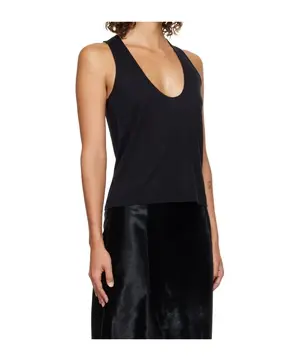 Loulou De Saison Albia Jersey Tank Top - Black