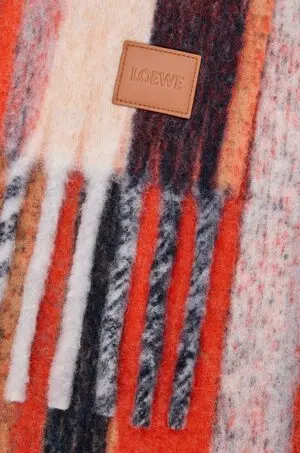 Loewe Fringed-edge Striped Scarf
