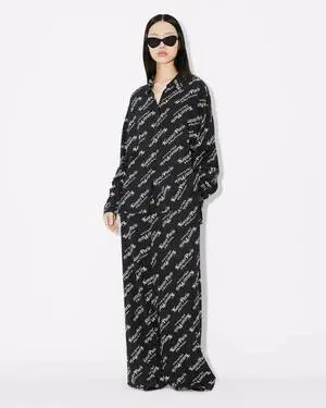 Kenzo Verdy Logo-printed Wide Leg Pajama Pants
