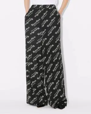 Kenzo Verdy Logo-printed Wide Leg Pajama Pants