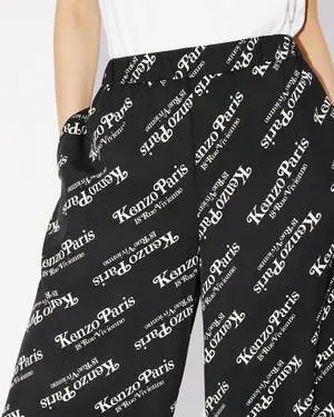 Kenzo Verdy Logo-printed Wide Leg Pajama Pants