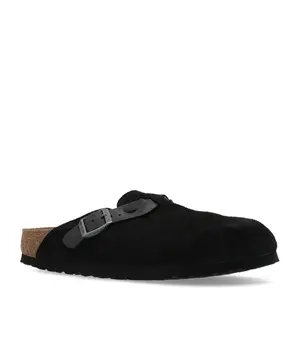 BIRKENSTOCK Boston Buckle Suede Mules