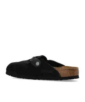 BIRKENSTOCK Boston Buckle Suede Mules
