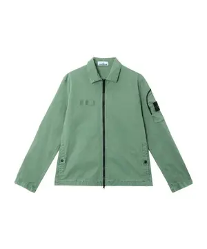 Stone Island Overshirt With Zip Fastening - Mint