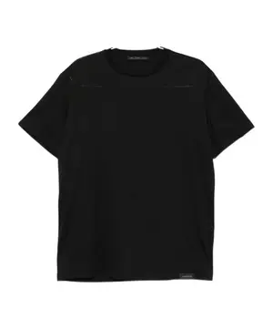 LOW BRAND Logo Patch Crewneck T-shirt - Black