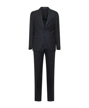 Tagliatore Single Breasted Striped Two-piece Suit - Blue