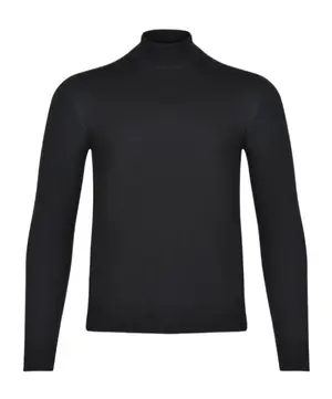 Tagliatore High Neck Knitted Jumper With Ribbed Details - Black