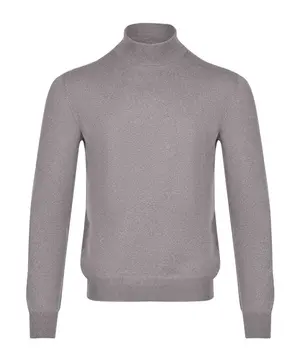 Tagliatore High Neck Knitted Jumper - Gray