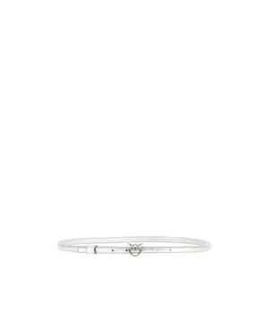 Pinko Leather Logo-plaque Belt - Silver