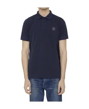 Stone Island Compass Patch Short-sleeved Polo Shirt