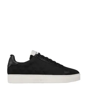 Emporio Armani Round Head Lace-up Casual Shoes - Black