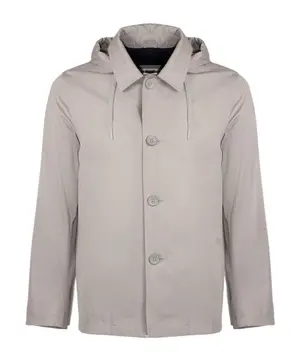 Herno Drawstring Hooded Coat - Gray