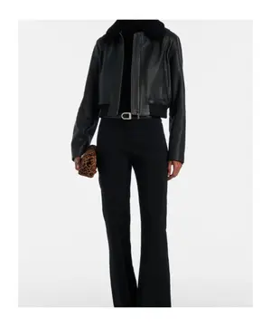 Vince Shearling-trimmed Leather Jacket