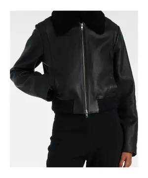 Vince Shearling-trimmed Leather Jacket