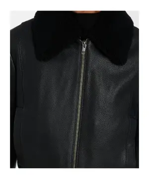 Vince Shearling-trimmed Leather Jacket