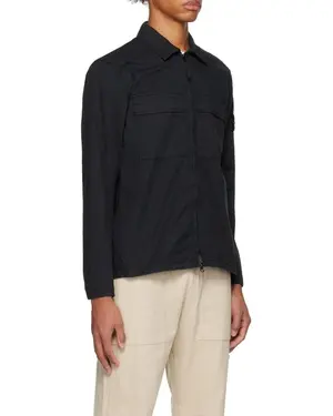 Stone Island Zip-fastening Long-sleeve Shirt With Double Chest Pockets