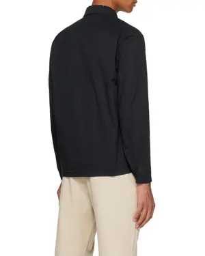 Stone Island Zip-fastening Long-sleeve Shirt With Double Chest Pockets