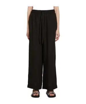 Marella Drawstring Elastic Waist Pants - Black