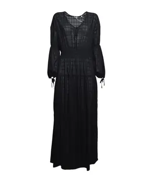 Aspesi Long-sleeved V-neck Midi Dress
