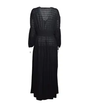 Aspesi Long-sleeved V-neck Midi Dress
