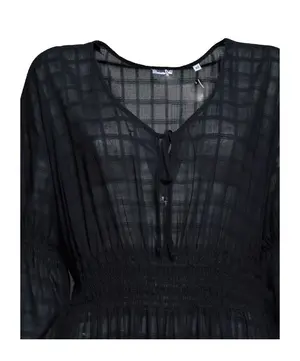 Aspesi Long-sleeved V-neck Midi Dress