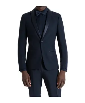 ANTONY MORATO Slim Fit 'roxanne' Jacket In Viscose Blend Fabric With Satin Details - Black