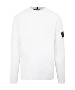Stone Island Logo-patch Crew Neck Pullover - White