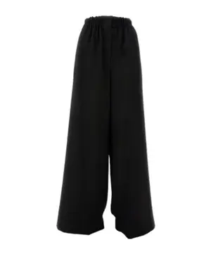 QUIRA Elastic Wide Leg Sweatpants - Black