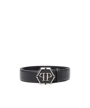 Philipp Plein Iconic Logo Buckle Belt - Black