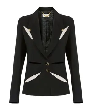 Elisabetta Franchi Blazer With Openwork Details - Black