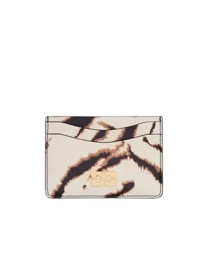 GANNI Bou Card Holder In Zebra